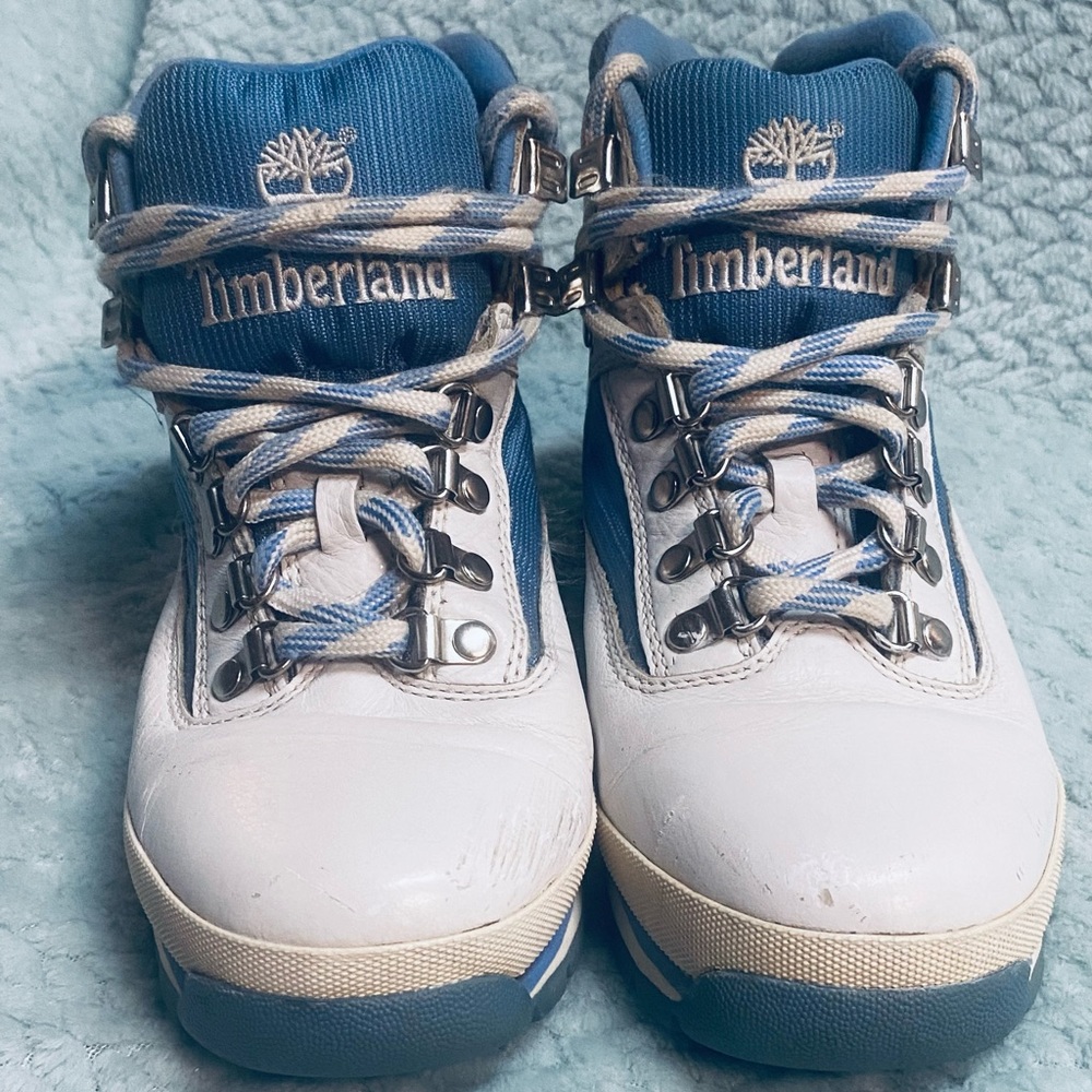 Rare Timberland Vintage White & Blue Hiking Boots - Gem